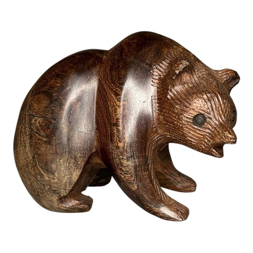 Brown Bear Hand Carved Solid Wood Carving Sculpture Statue Figurine 7 ...