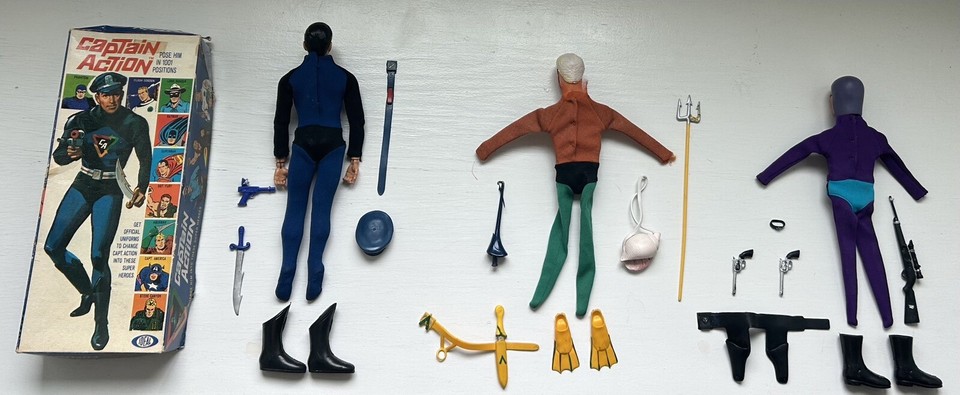 RARE Vintage Captain Action 1966 Complete w/Box + Complete Aquaman ...
