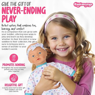 KOOKAMUNGA KIDS 16 Inch Interactive Baby Expressions Doll & Accessories ...