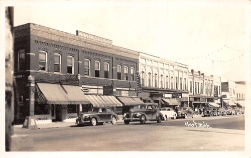 Hart Michigan Business District Street Scene Real Photo Postcard ...