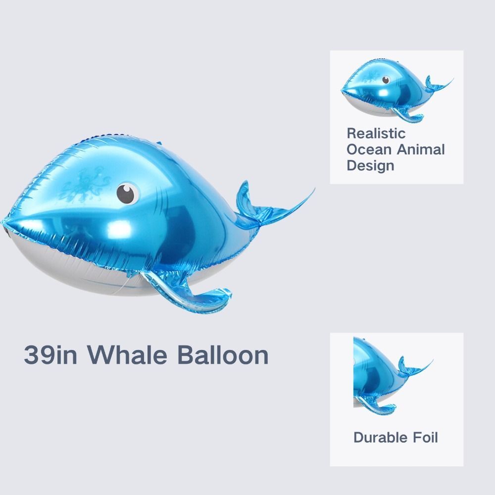 Foil 4D Whale Balloons Ocean Balloons Birthday Party Whale Shape Boys ...