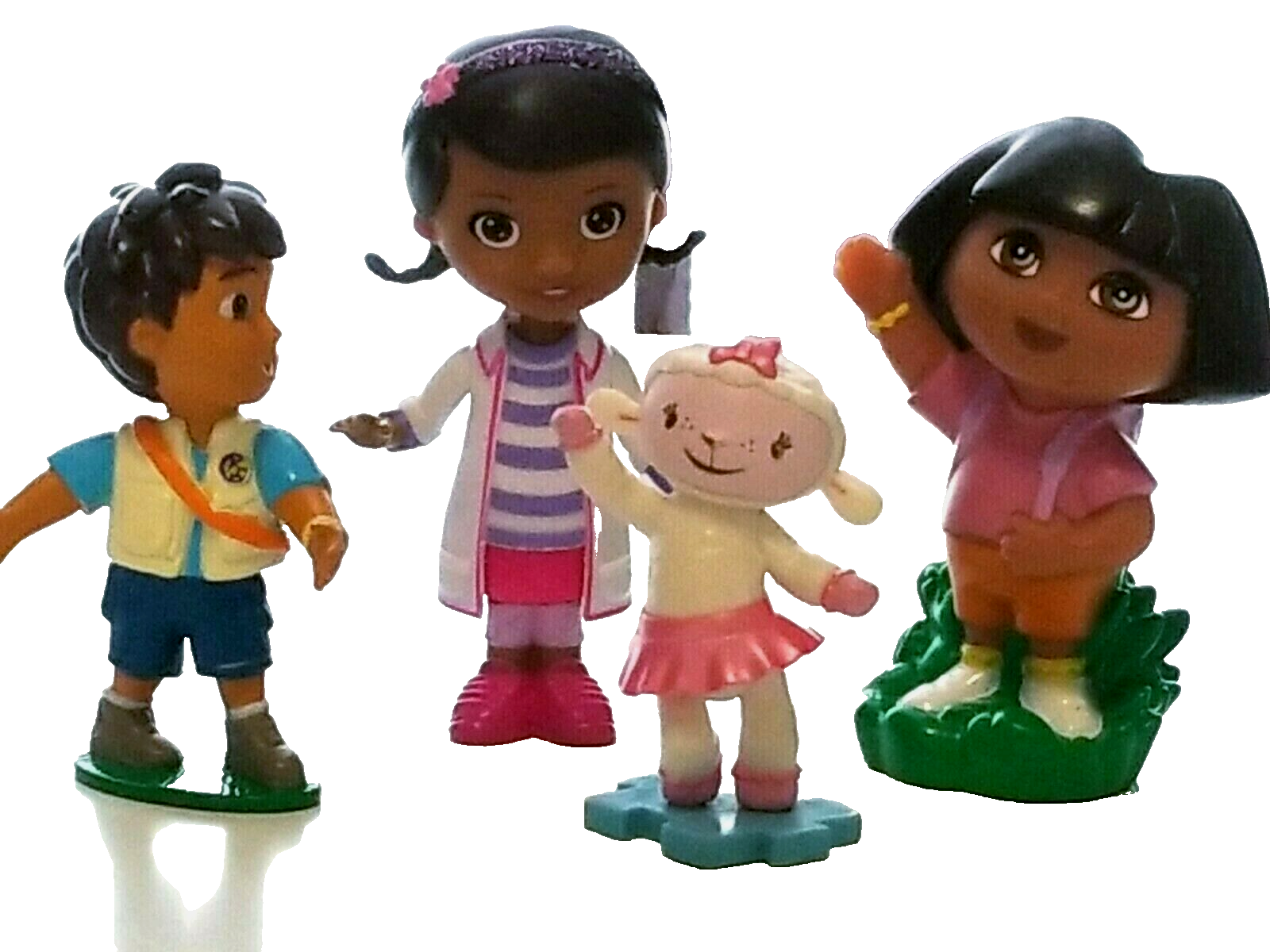 Disney Viacom 4 Plastic PVC Figures Lambie The Lamb Dora The Explorer ...