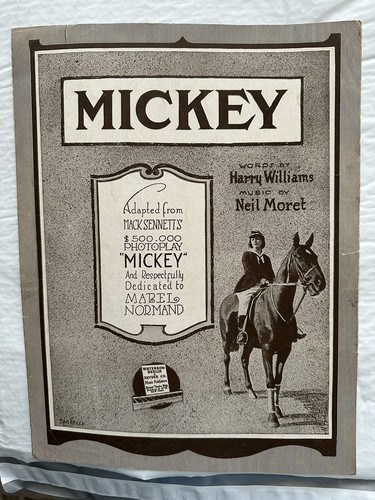 1918 Vintage Sheet Music Mickey By Harry Williams & Neil Moret | eBay