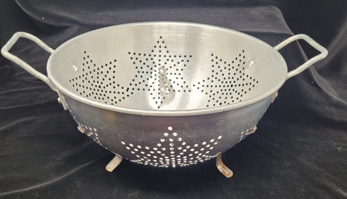 VTG Aluminum Colander 11" Star Pattern Silver Metal Strainer MCM ...