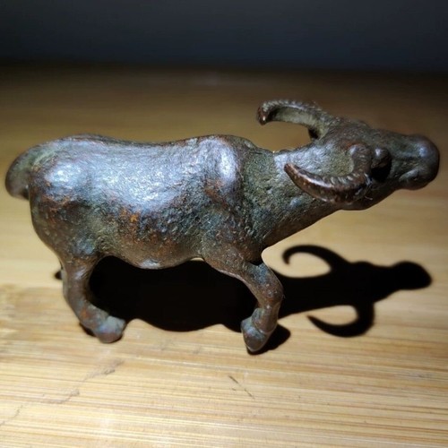 Rare Chinese copper fortune ox cow figure Statue table decoration tea ...