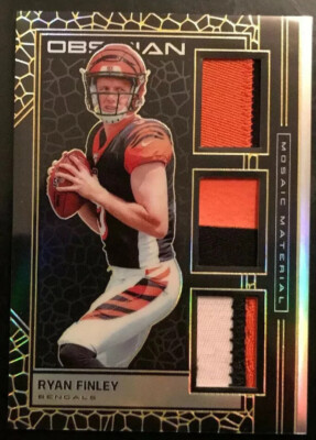 Ryan Finley 2019 Obsidian Mosaic Material Game Used 1/10 SP Rare Card ...