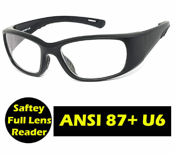 Wrap Around Safety Reading Glasses Full Lens Clear ANSI Z87+ U6 +1.00 ...