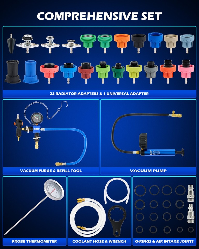 OMT 31pc Master Radiator Cooling System Pressure Tester 23 Adapters ...