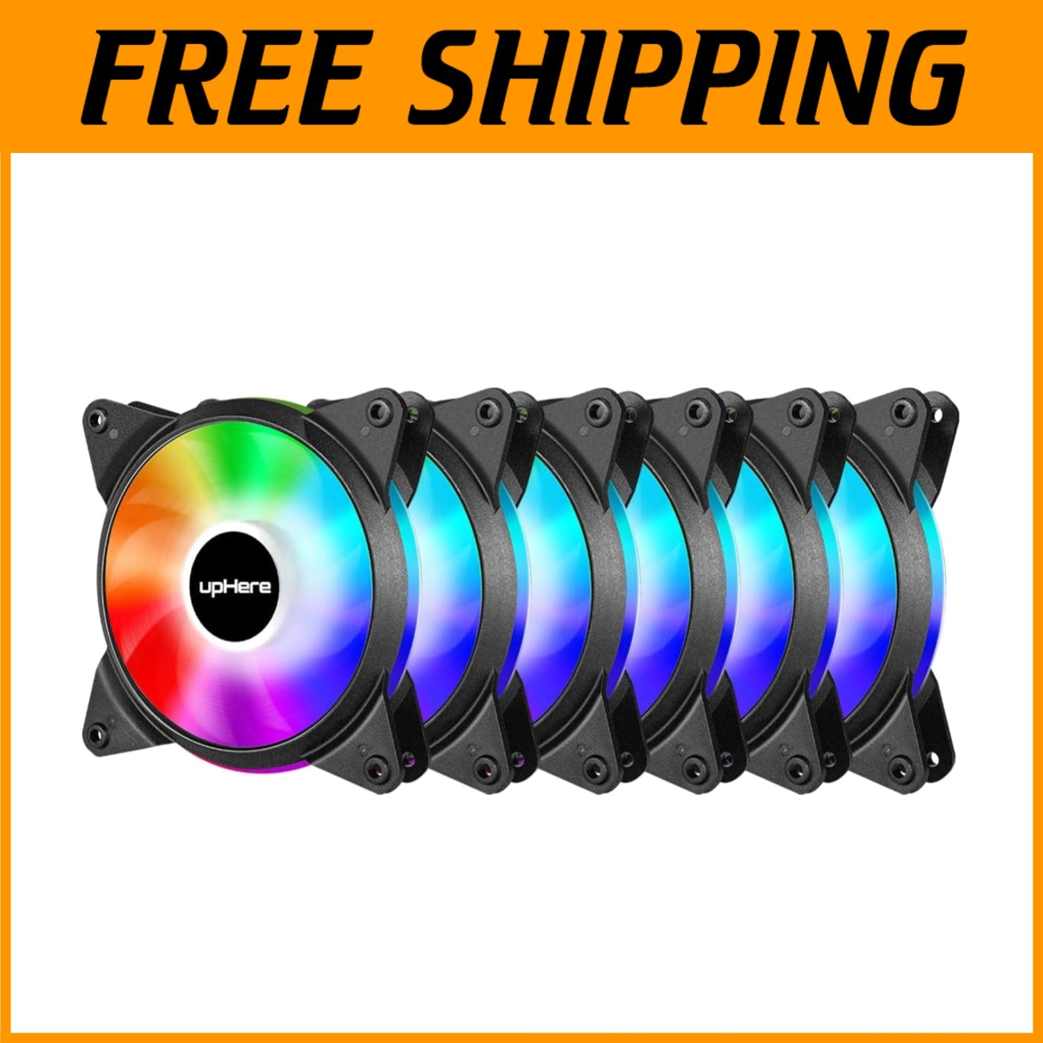6-Pack 5V RGB PC Fans with Adjustable Modes - Long-Lasting & Silent T3 ...