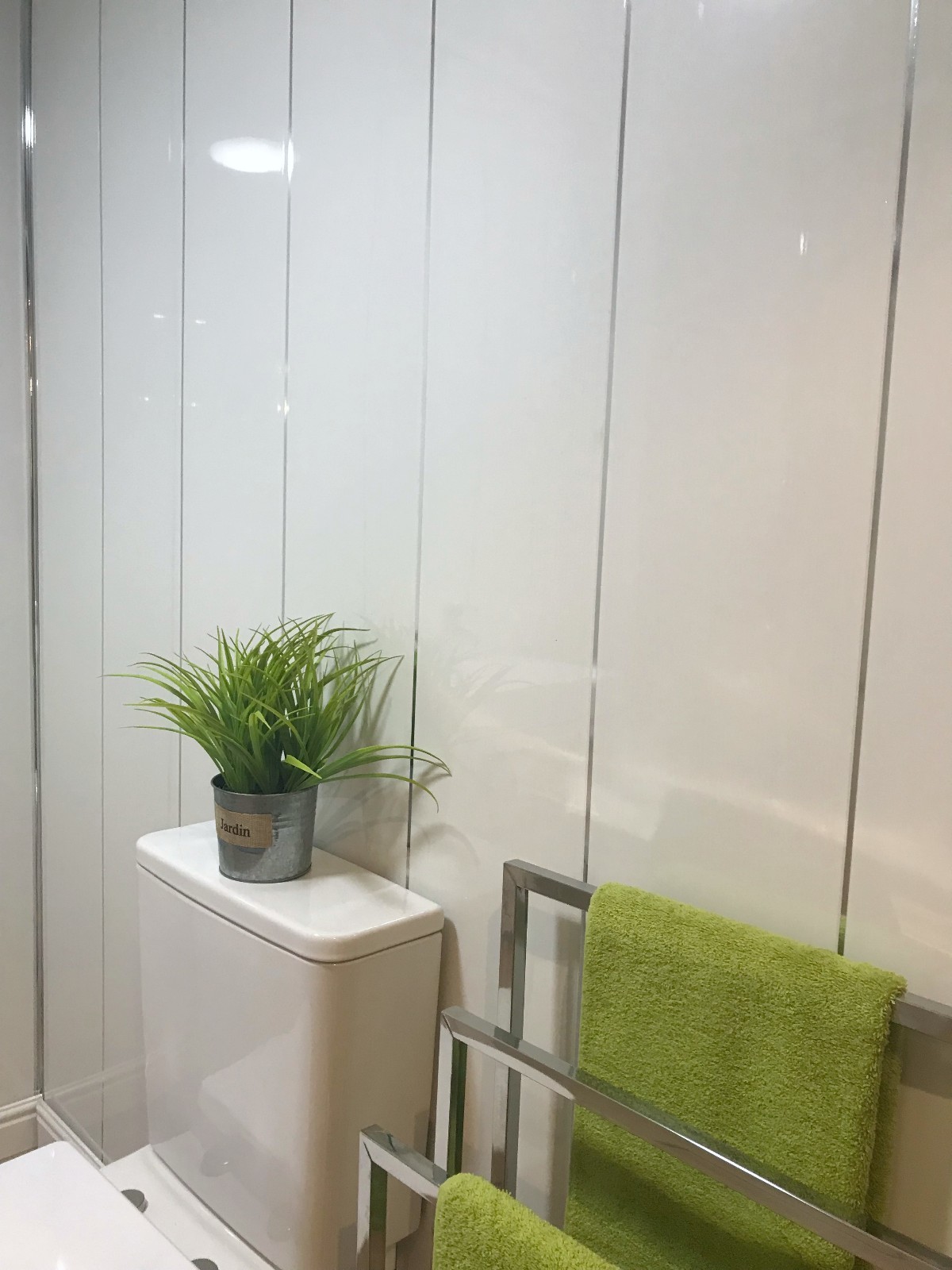 10 Gloss White Chrome Inset Bathroom Ceiling Panels Shower Wall ...