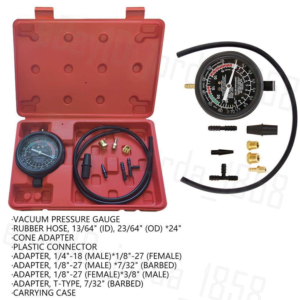 Vacuum Tester Gauge Vaccum Fuel Pump Pressure Test kit Carburetor Carb ...