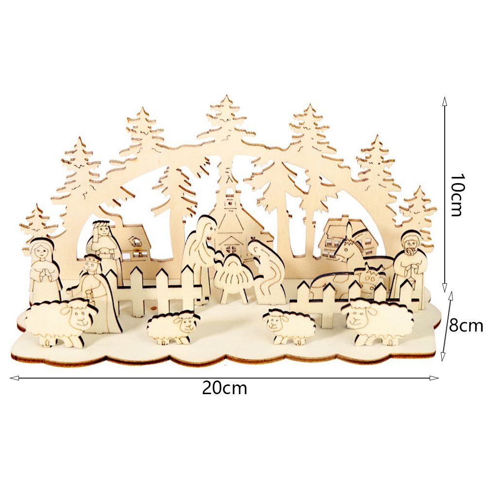 Christmas Decorations Desktop Ornaments Wooden Craft Home Adornments | eBay