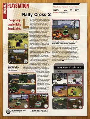 1998 Rally Cross 2 Playstation 1 PS1 PREVIEW Print Ad/Poster Car Game ...