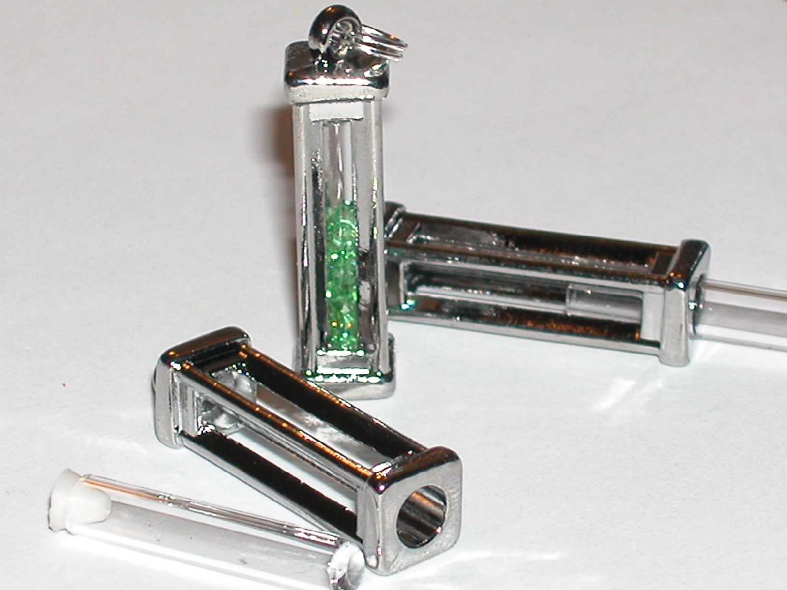 1 XL Large Tube Glass bottle * vial *charms * necklace pendants~8mm ...