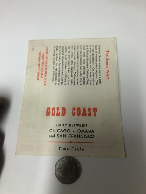 C&NW , UP RR , SPRR "GOLD COAST" STREAMLINER pocket timetable 1948 | eBay
