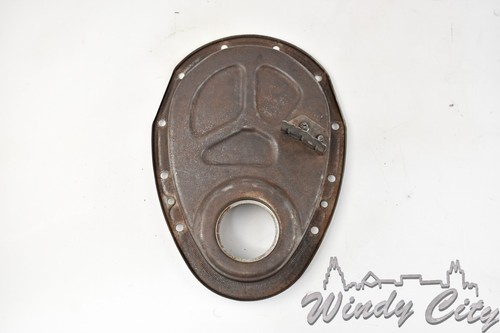 350 305 CHEVY TIMING COVER SBC UNPAINTED WITH TIMING TAB ON SIDE | eBay
