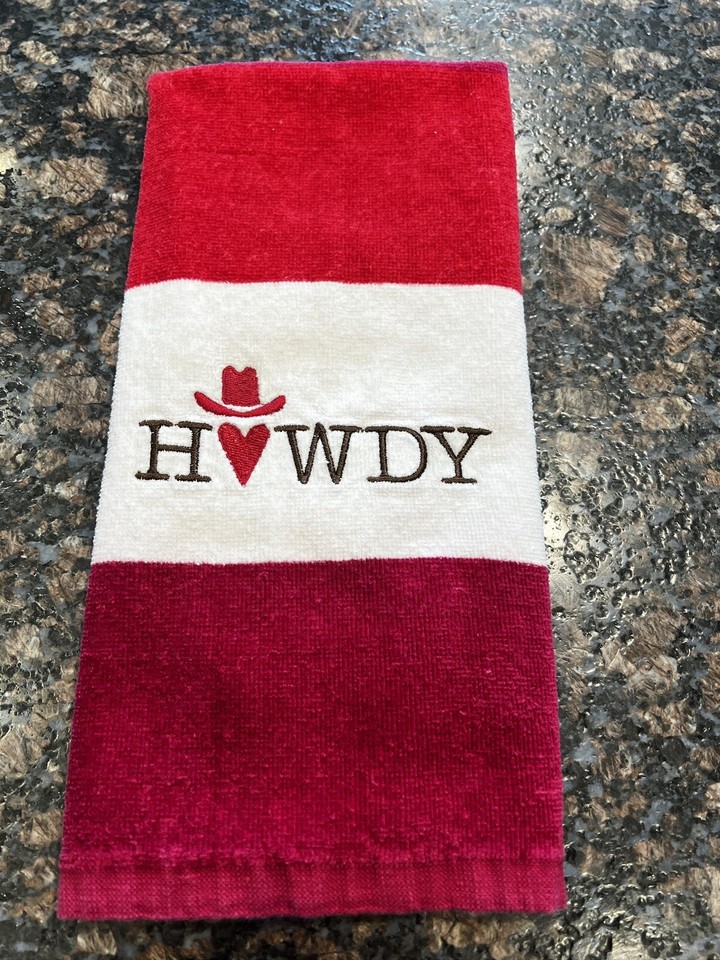 St. Nicholas Square HOWDY Hand Towel Texas, Southern, Lone Star, Cowboy ...