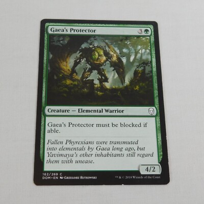 Gaea's Protector MTG Green Elemental Warrior 162/269 Dominaria Common ...