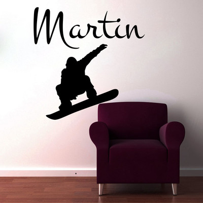 Personalized Name Wall Decals Snowboard Stickers Vinyl Decal Bedroom ...
