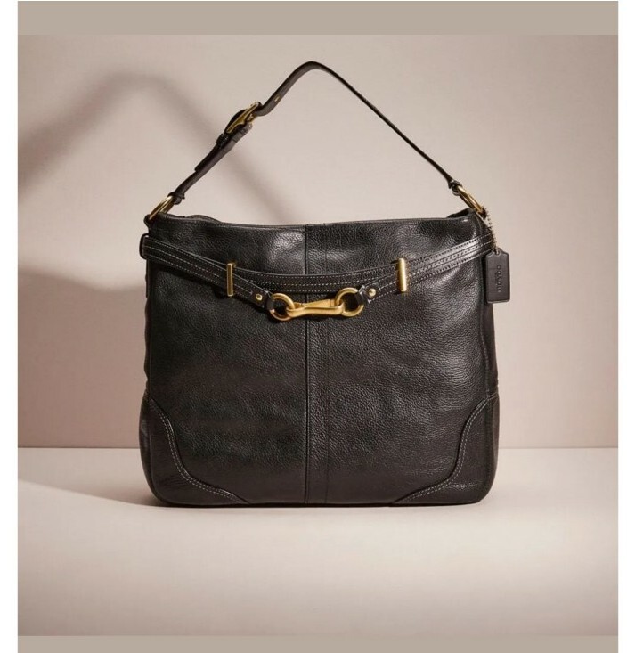 VINTAGE Coach Black Hamilton Leather Hobo Satchel Tot… - Gem