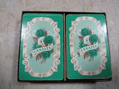 Vintage/Antique Whitman Racine WI Canasta Back Playing Cards 2 Decks W ...