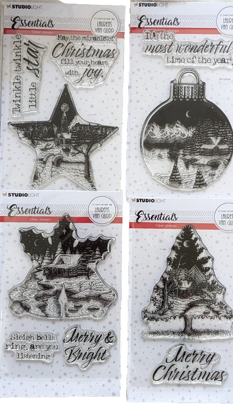 Studio Light Essentials Clear Stamp, Lot Of 4 Christmas | eBay