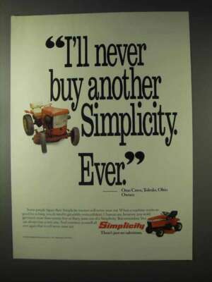 1990 Simplicity Tractor Ad - Never Buy Another | eBay