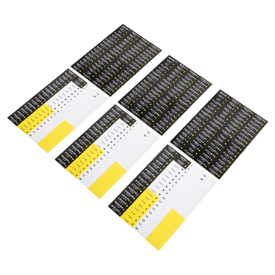 3 Sets Breaker Panel Labels, Electrical Box Catalog Labels & Number ...