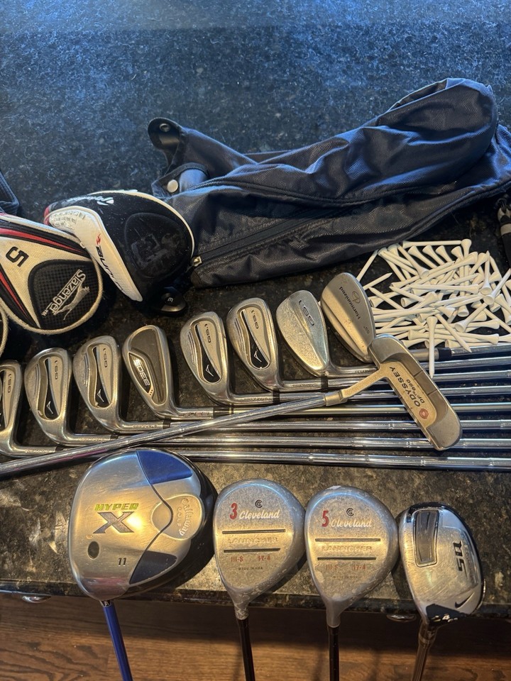 Complete Golf Set: Driver, Wood, Hybrid, Irons, Putter, bag, Ect. Left ...