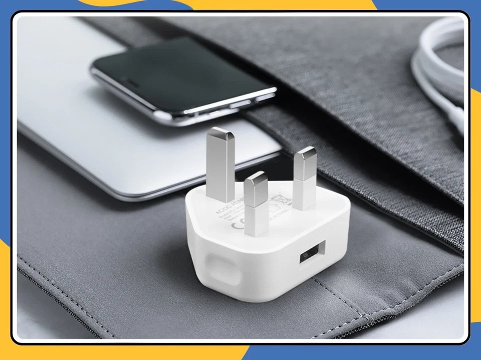 UK Mains 3 Pin Plug Adapter Wall Charger 1 Port USB Adapter For Phones ...
