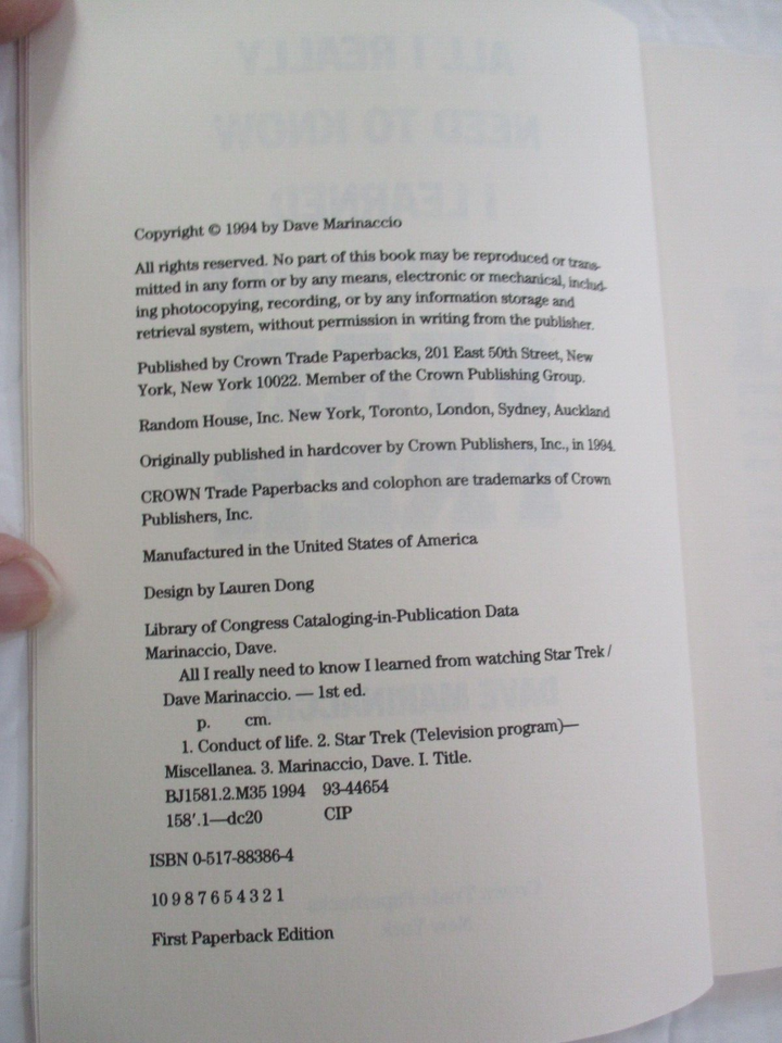 Meaning in Star Trek & All I really need to Know I learned from Star ...