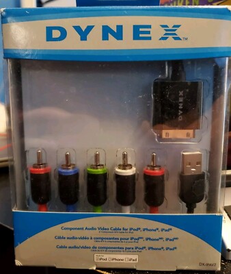 Dynex Component Audio video cable 30 pin 6' for Ipod/Iphone/Ipad DX ...