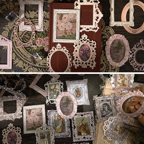 Retro Frame Hollow-Out Square Round Shape Picture Frames Collage ...