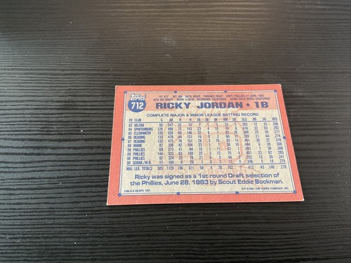 Ricky Jordan autographed Baseball Card (Philadelphia Phillies) 1991 ...