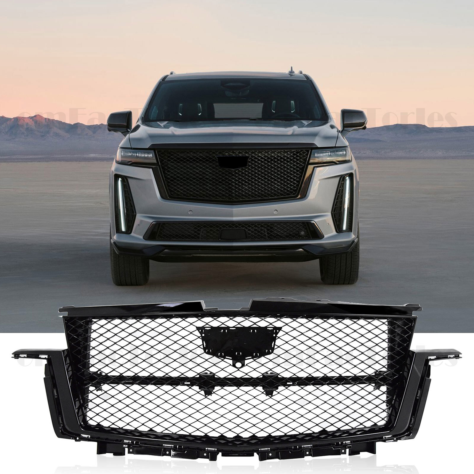 For 2021 22 2023 Cadillac Escalade Front Grille Assembly BLACK OEM ...