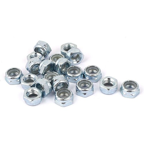 20Pcs 5/16"-24 Nylon Insert Locknuts Zinc Plated Self-Locking Nuts ...