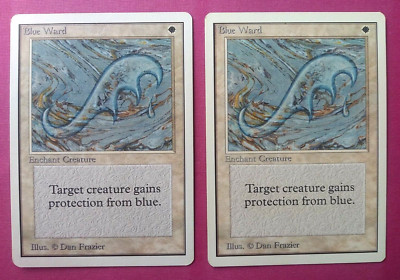 Magic the Gathering Unlimited BLUE WARD X 2 (LP/EX & MP) U 1993 Nice ...