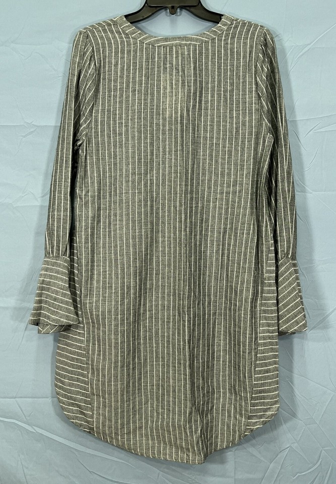Nwt UMGEE Gray/White STRIPED Lightweight Twill FLIP-CUFF Button-Up ...