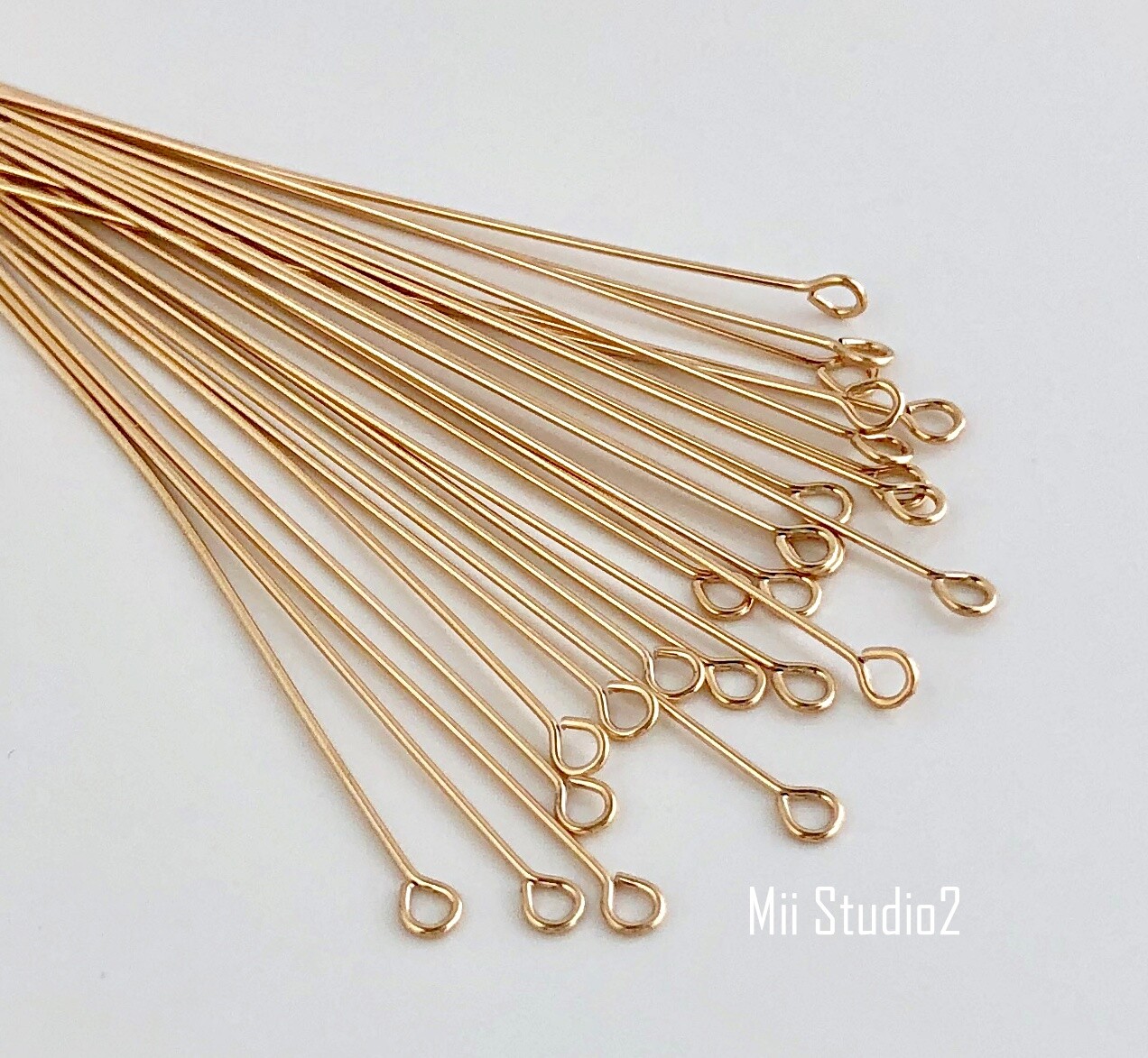 20pcs 22 gauge 14k gold filled eye pin headpins 2" F26g | eBay