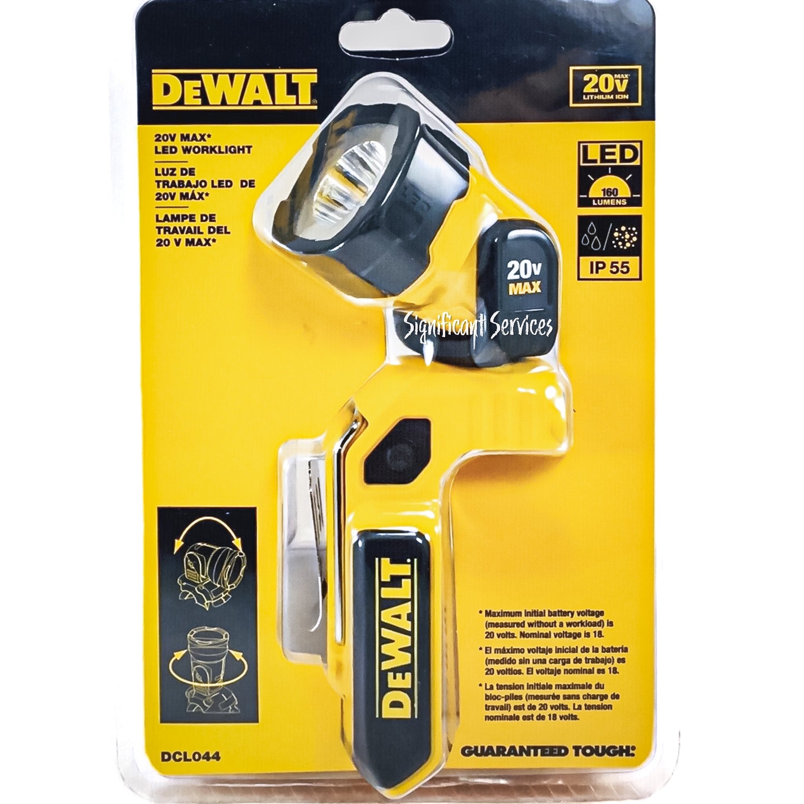 DEWALT DCL044 20V MAX LED Work Light Magnetic Freestanding Clip-On Tool ...