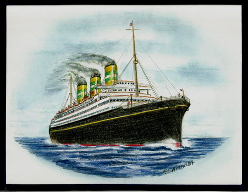 Original Art Work..ss STATENDAM 2...ocean liner.. Holland America Line ...