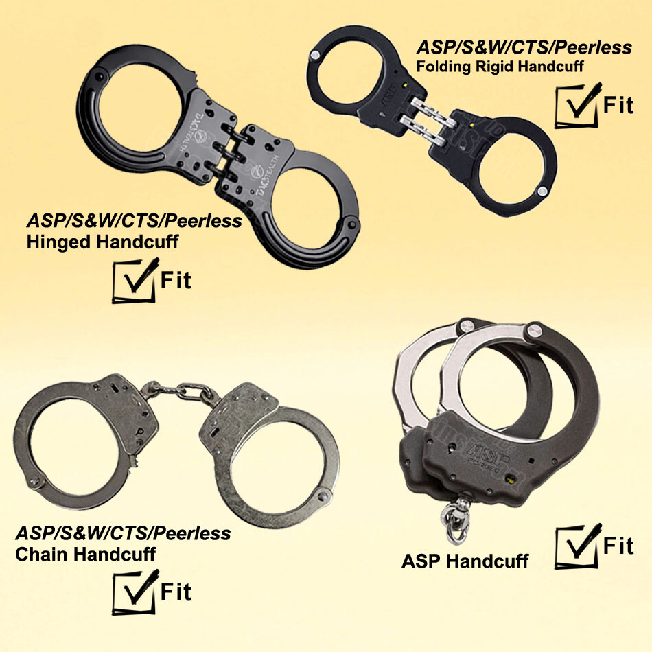 Police Duty Handcuff Holster Fit S&W Cuffs ASP CTS Peerless Cuffs Chain ...