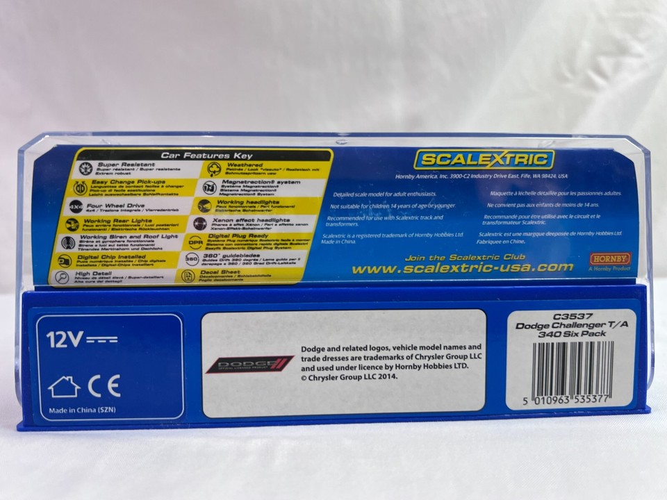 1/32 SLOT CAR SCALEXTRIC DODGE CHALLENGER T/A 340 SIX PACK PURPLE | eBay