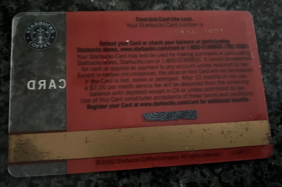 “Shareholder 03” 2003 Starbucks Gift Card, No Value, PIN Covered, Used ...