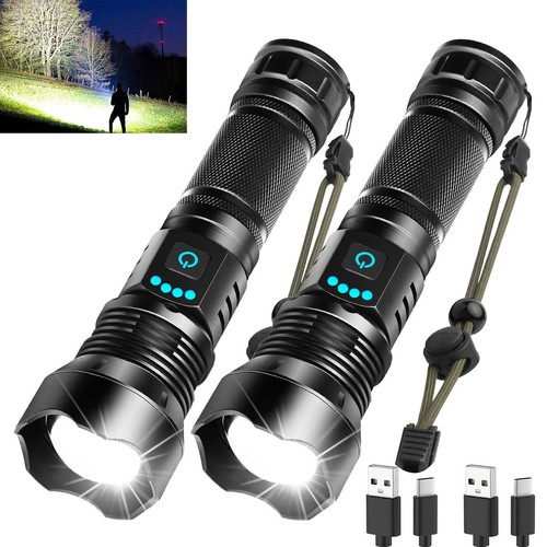 Rechargeable LED Flashlights High Lumens, 100000 Lumen Super Bright ...