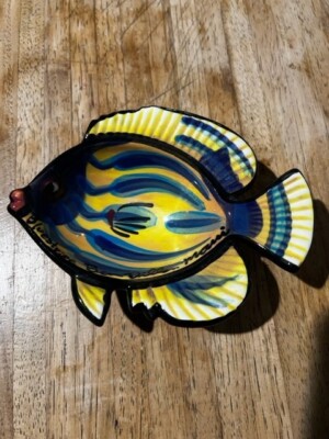 Maui Hawaii Handmade Art Pottery Reef Fish Dish By BEN DILLER | eBay
