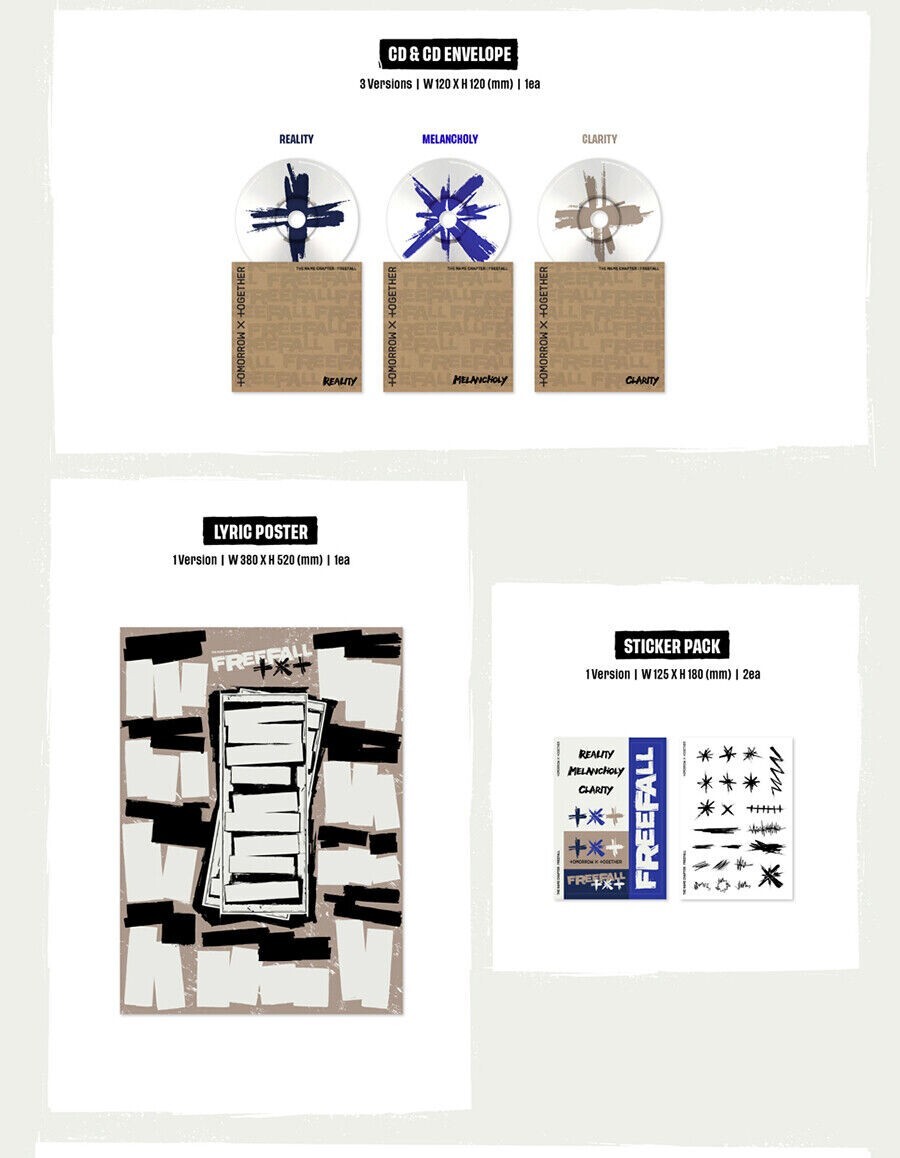 TXT THE NAME CHAPTER : FREEFALL 3rd Full Album REALITY CD+Book+4Card ...