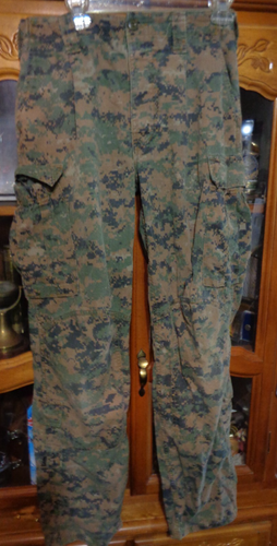 USMC DIGITAL WOODLAND MARPAT FROG COMBAT PANTS SIZE MEDIUM LONG ML USED ...