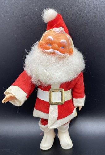 Vintage Rubber Faced Santa Clause Doll With White Plastic Boots 6 in | eBay