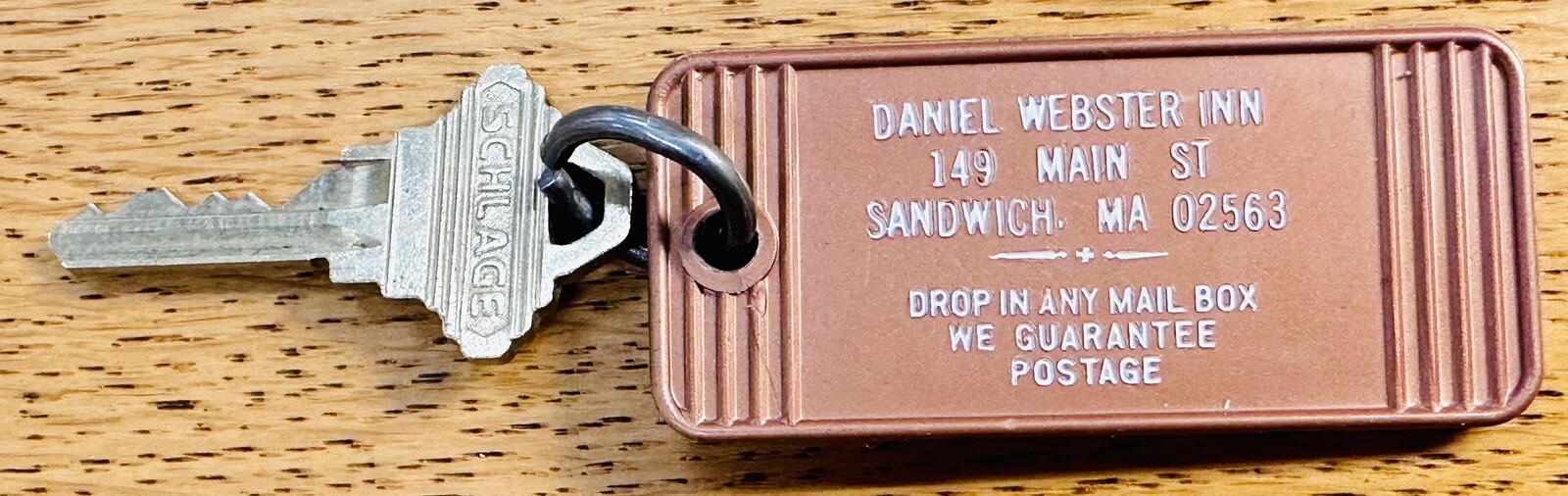 Daniel Webster Inn Sandwich Massachusetts 02563 Cape Cod Hotel Room Key ...